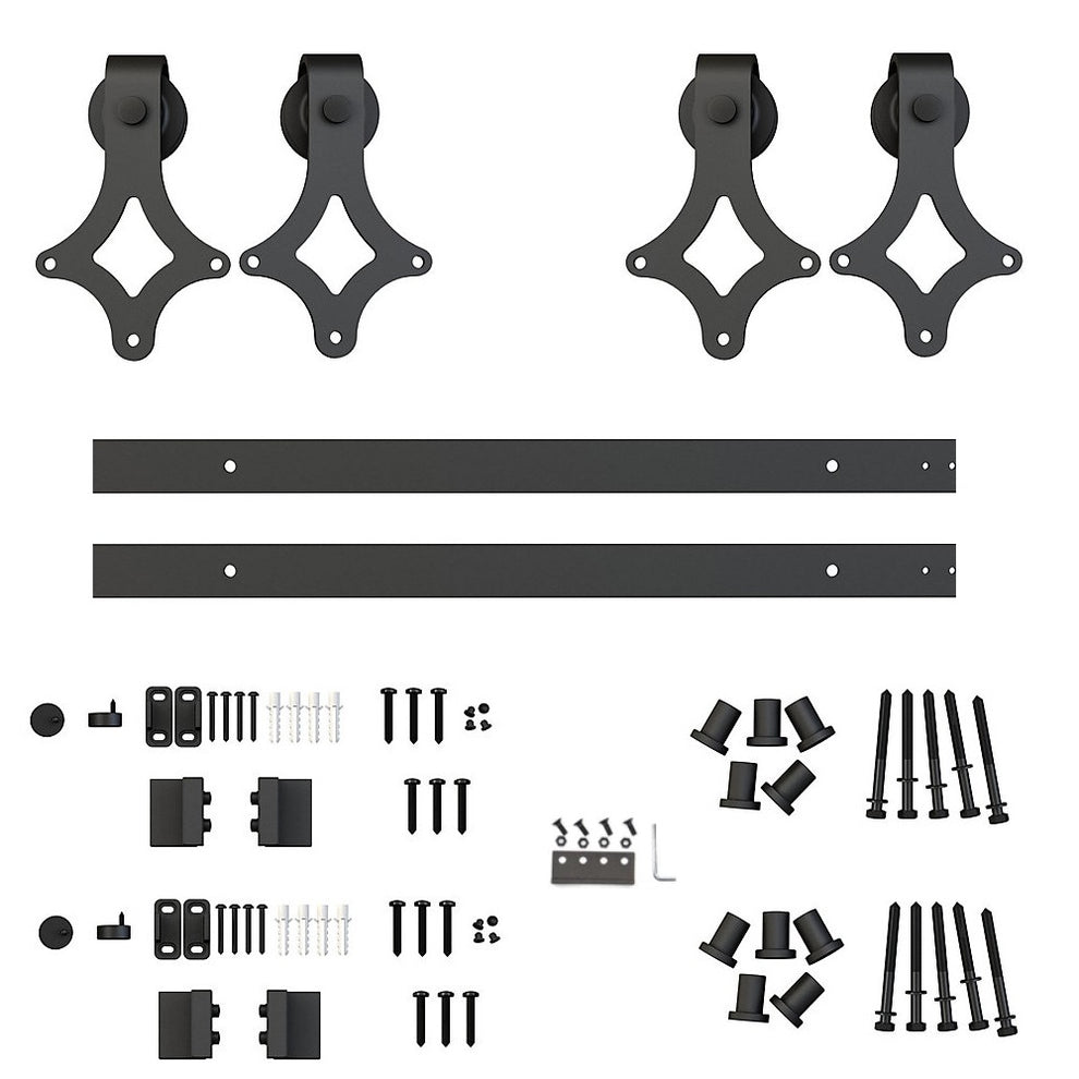 Barn Door Hardware, Double Door Hardware, Diamond Shaped Hangers – Trustic